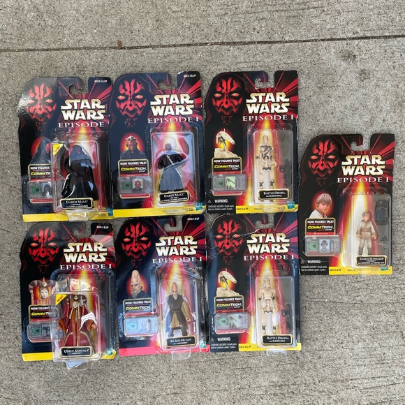 Toys | Vintage Star Wars Episode 1 Comm Tech Action Figures 1999 Lot Of ...